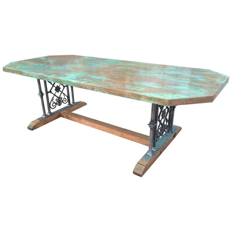 Custom Designed Copper Dining Table at 1stDibs