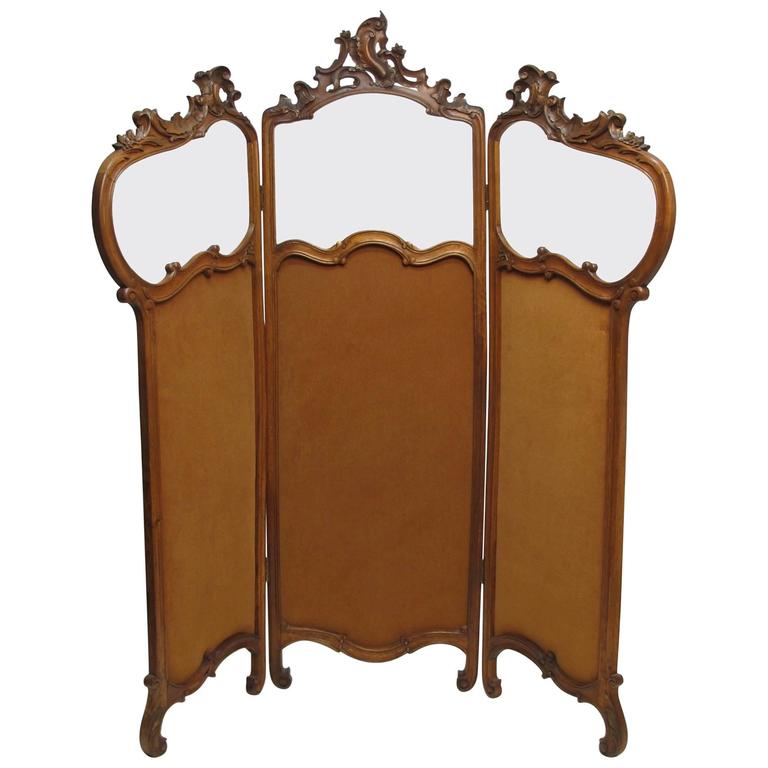 French Art Nouveau Style Walnut Dressing Screen at 1stDibs | french ...
