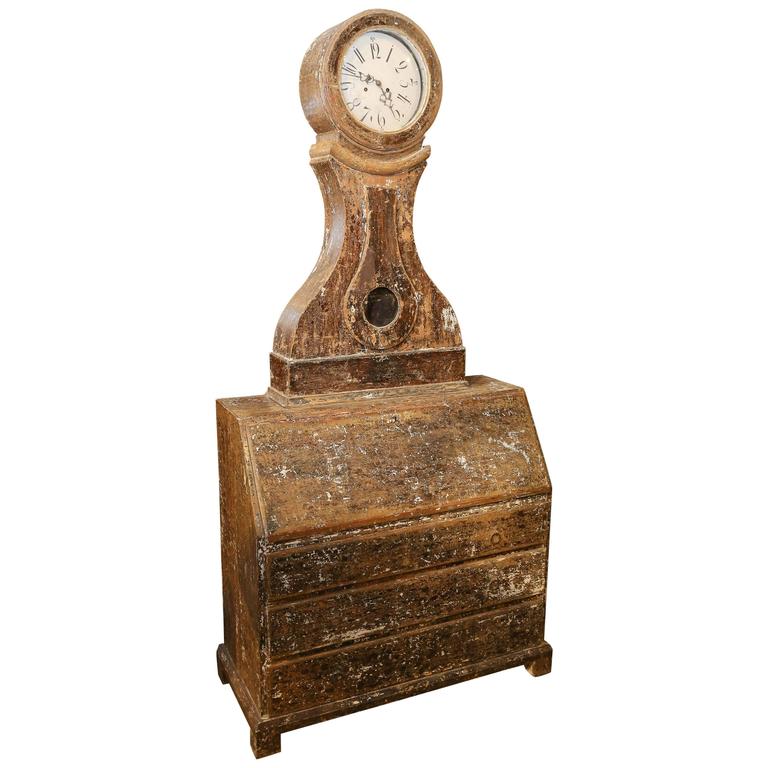 Swedish Mora Clock/Secretary Desk at 1stDibs