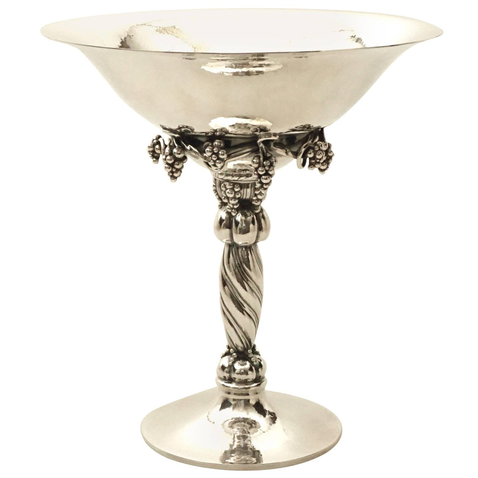 Georg Jensen, Hammered Sterling Silver Tazza at 1stDibs