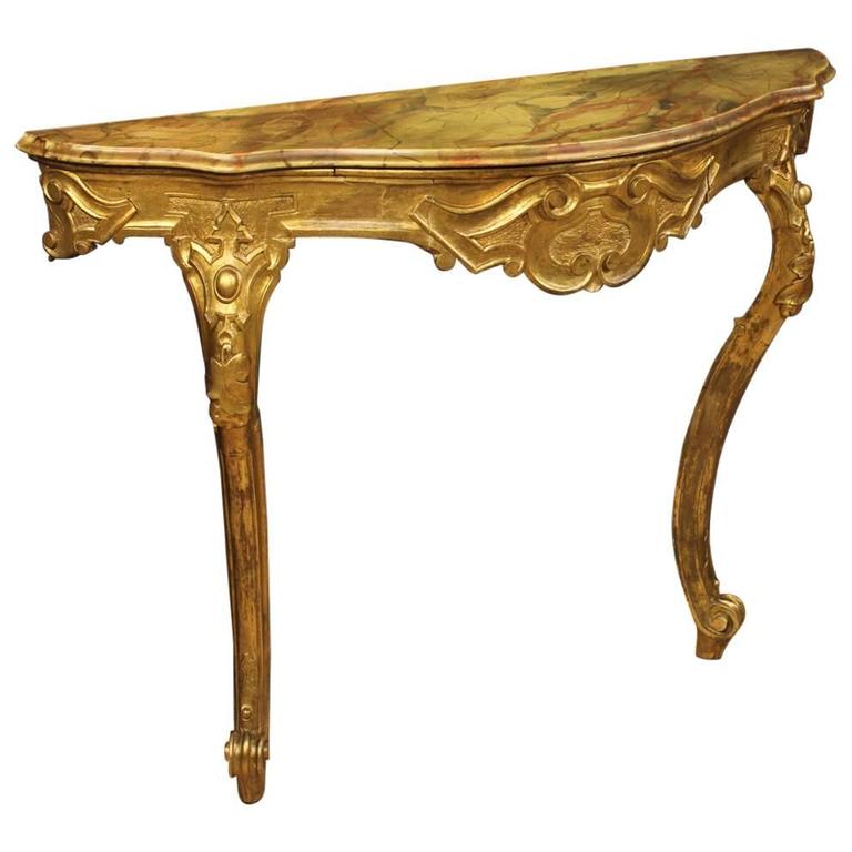 20th Century Italian Golden Console Table For Sale at 1stDibs