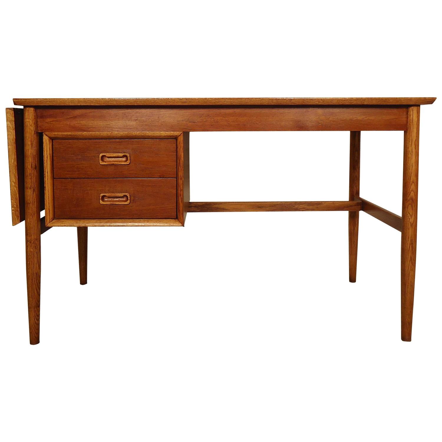 Mid-Century Modern Drop Leaf Desk For Sale at 1stdibs