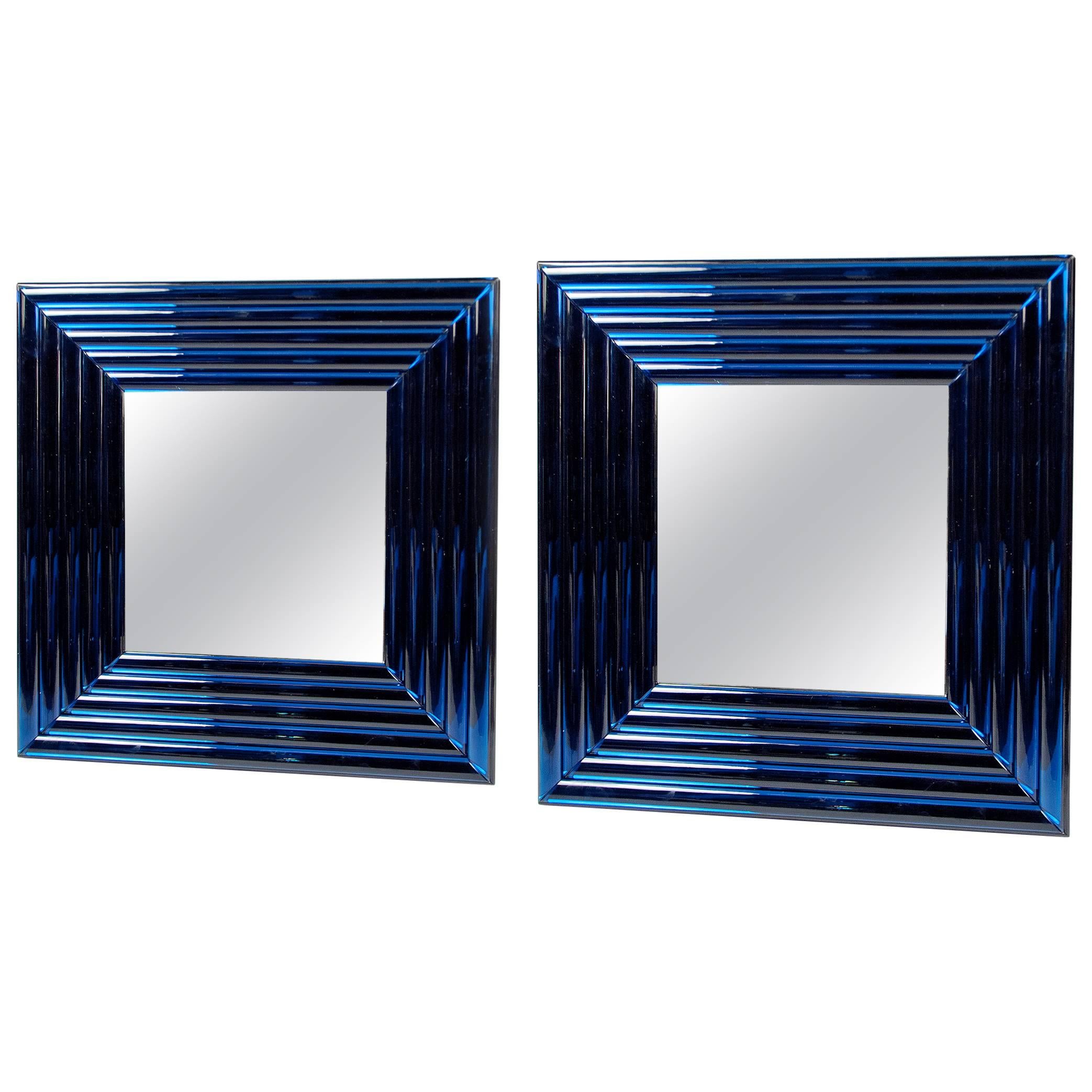 Blue Glass Framed Mirror, Italy, 2018 For Sale at 1stDibs | blue framed ...
