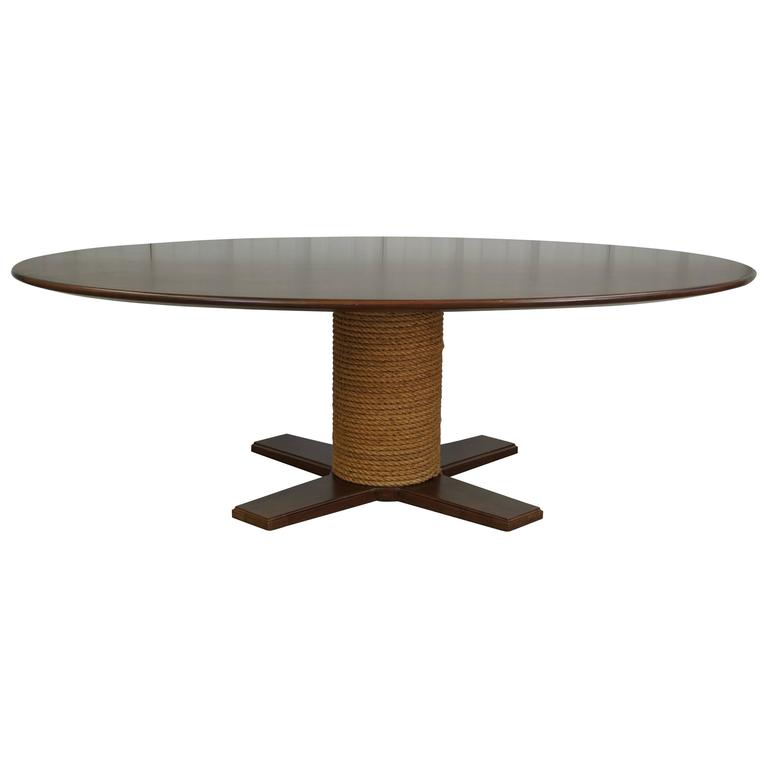 Large Rope and Wood Dining Table at 1stDibs