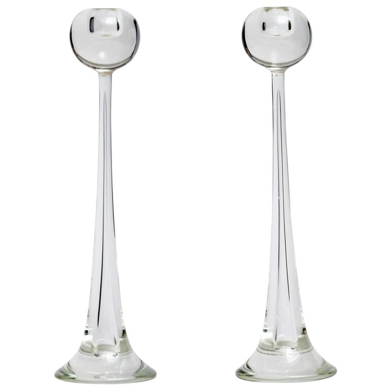 Extra Large Cenedese Murano Glass Ball Candlesticks at 1stDibs