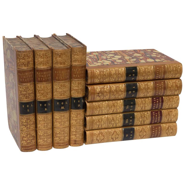 Nine Volumns Bancroft's United States Books at 1stDibs