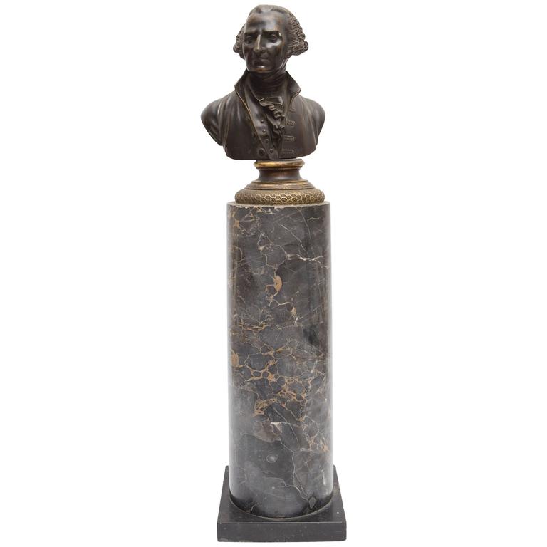 19th Century Bronze Bust of George Washington on Marble Column at 1stDibs
