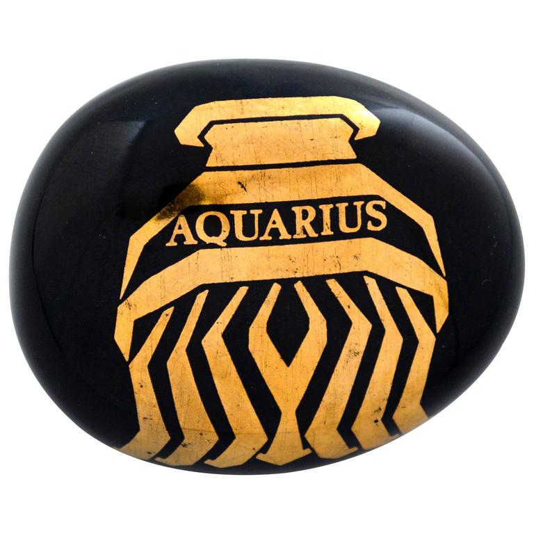 Vintage Piero Fornasetti Porcelain Aquarius Zodiac Paperweight, 1950s ...