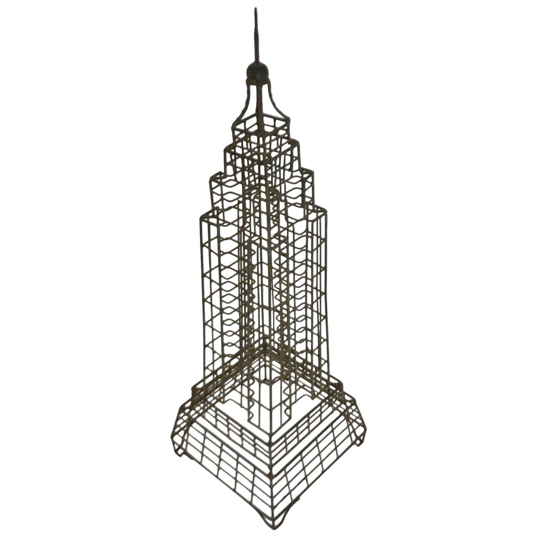 Midcentury Architectural Hand Forged Iron Rod Sculpture For Sale at 1stDibs