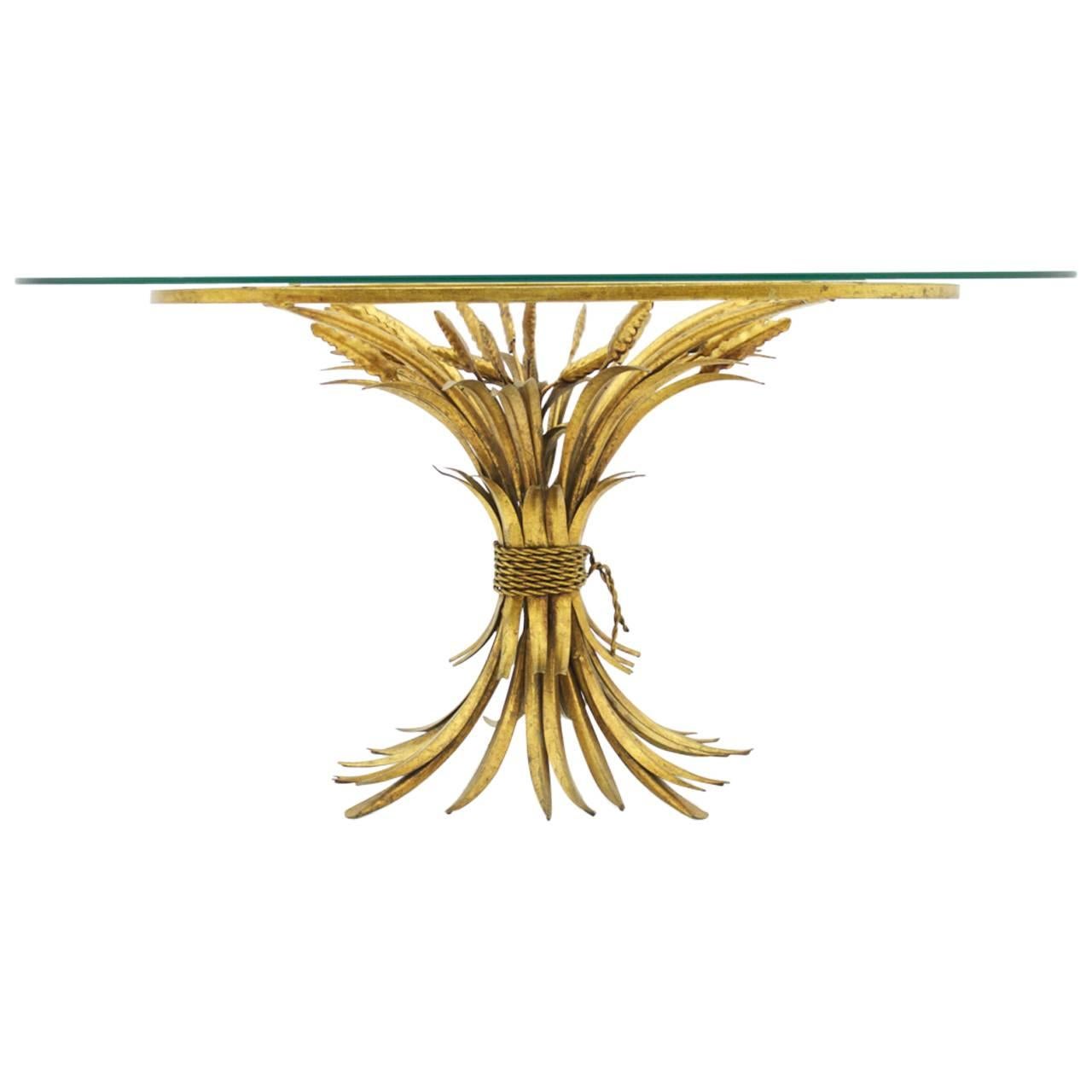 Gold Oval Wheat Table in Style of Coco Chanel For Sale at 1stDibs ...