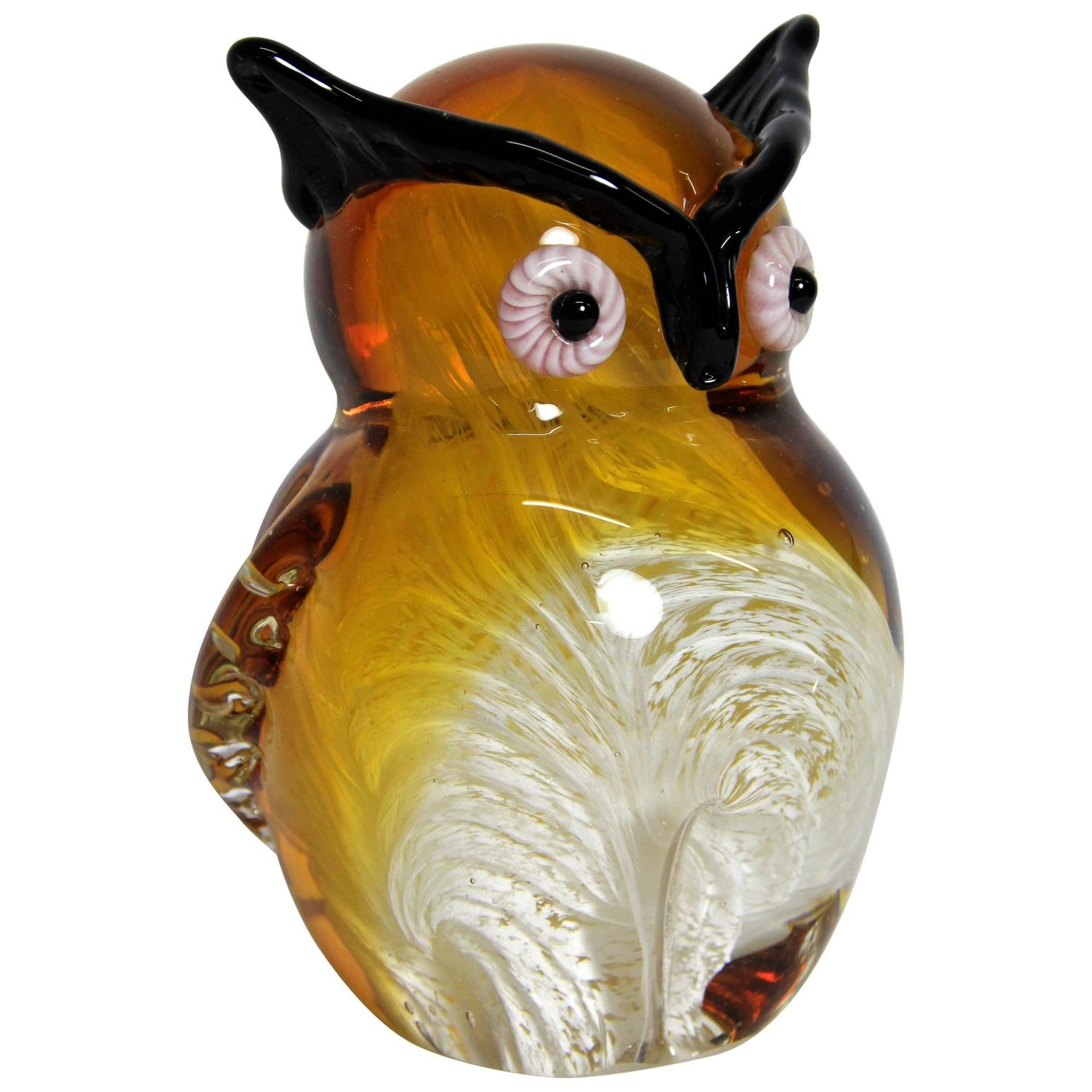 Fabulous Murano Glass Owl Italy For Sale At 1stdibs