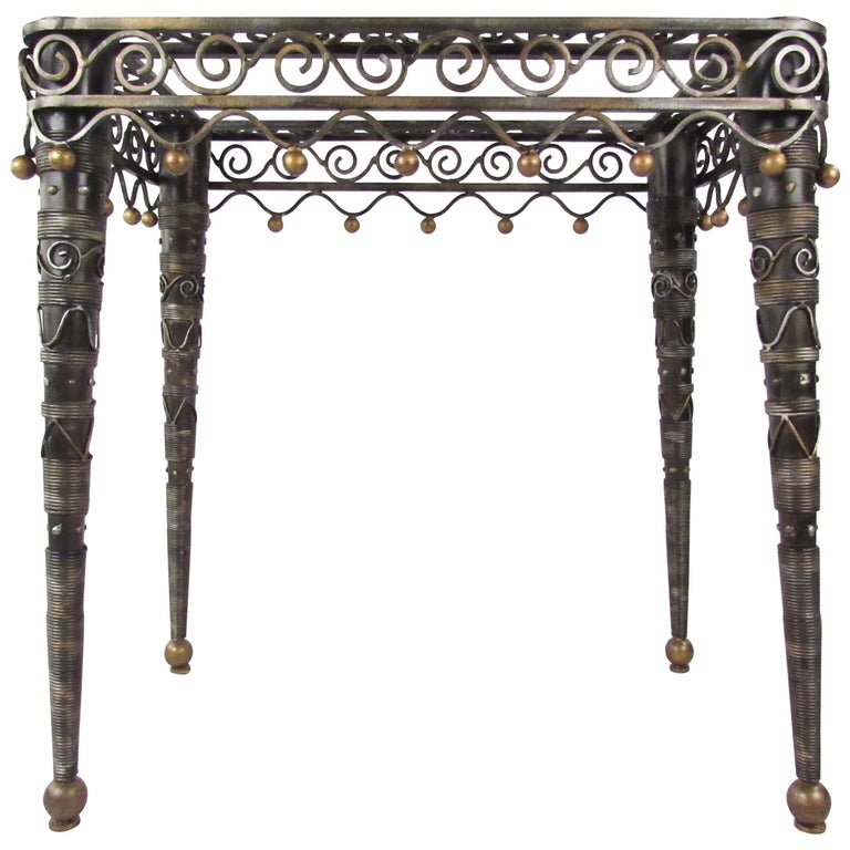 Contemporary Modern Ornate Decorator's Side Table For Sale at 1stDibs