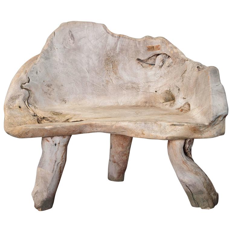 Organic Teak Bench at 1stDibs