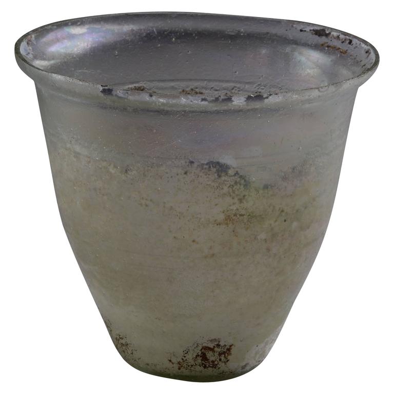 Ancient Roman Glass Beaker, 300 AD For Sale at 1stDibs