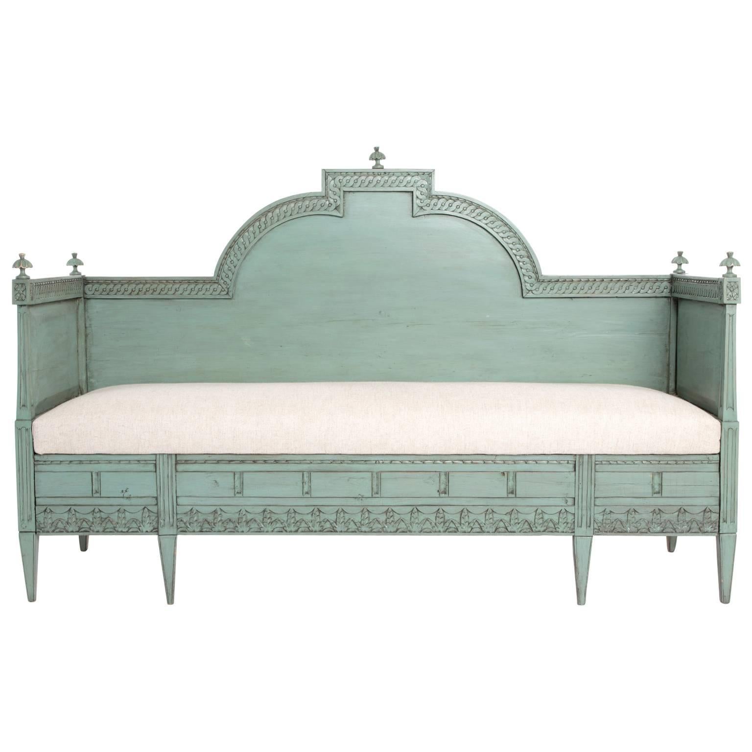 Late Gustavian Green Painted Sofa at 1stDibs