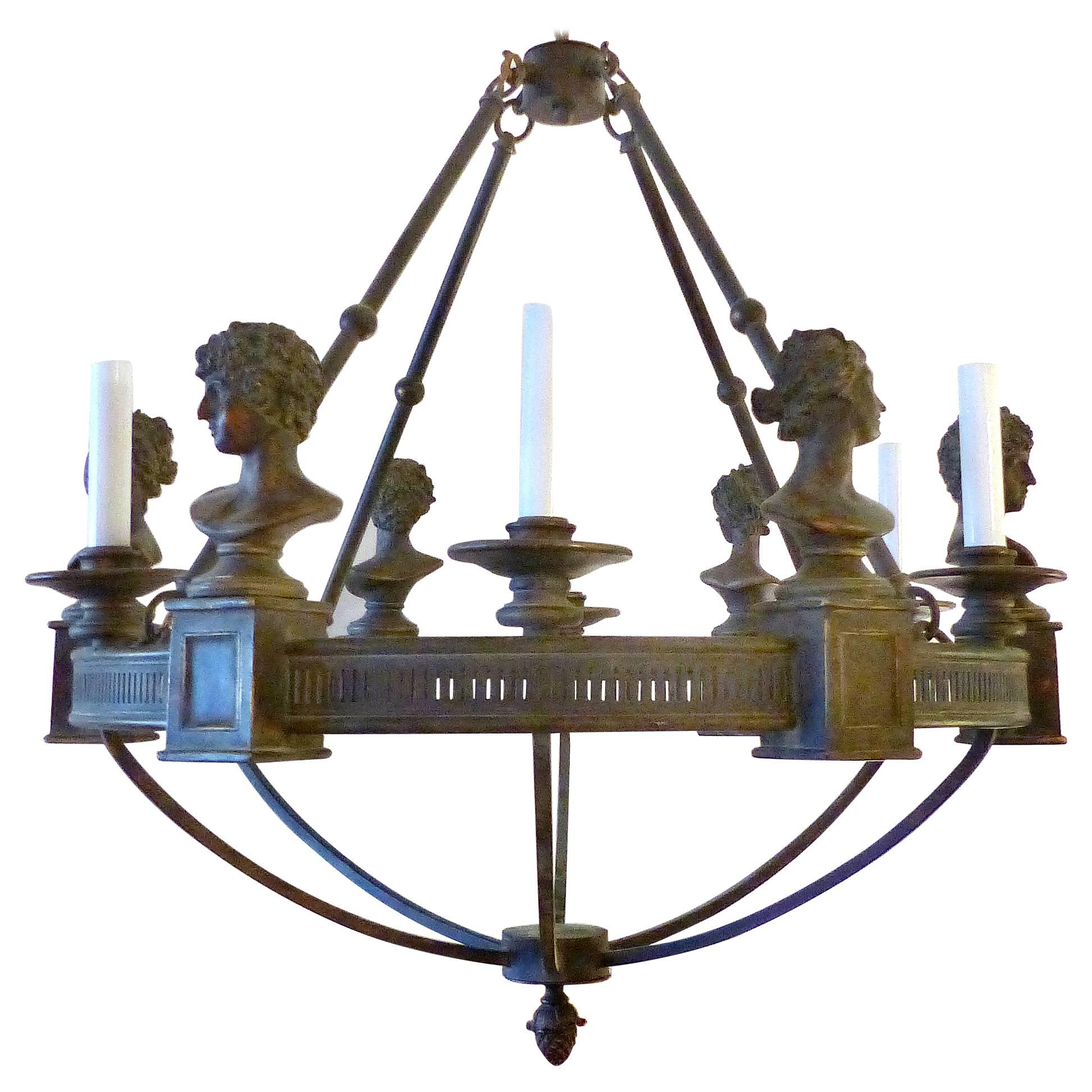 20th Century Chandelier with Classical Busts by Max Blumberg Fine Art ...
