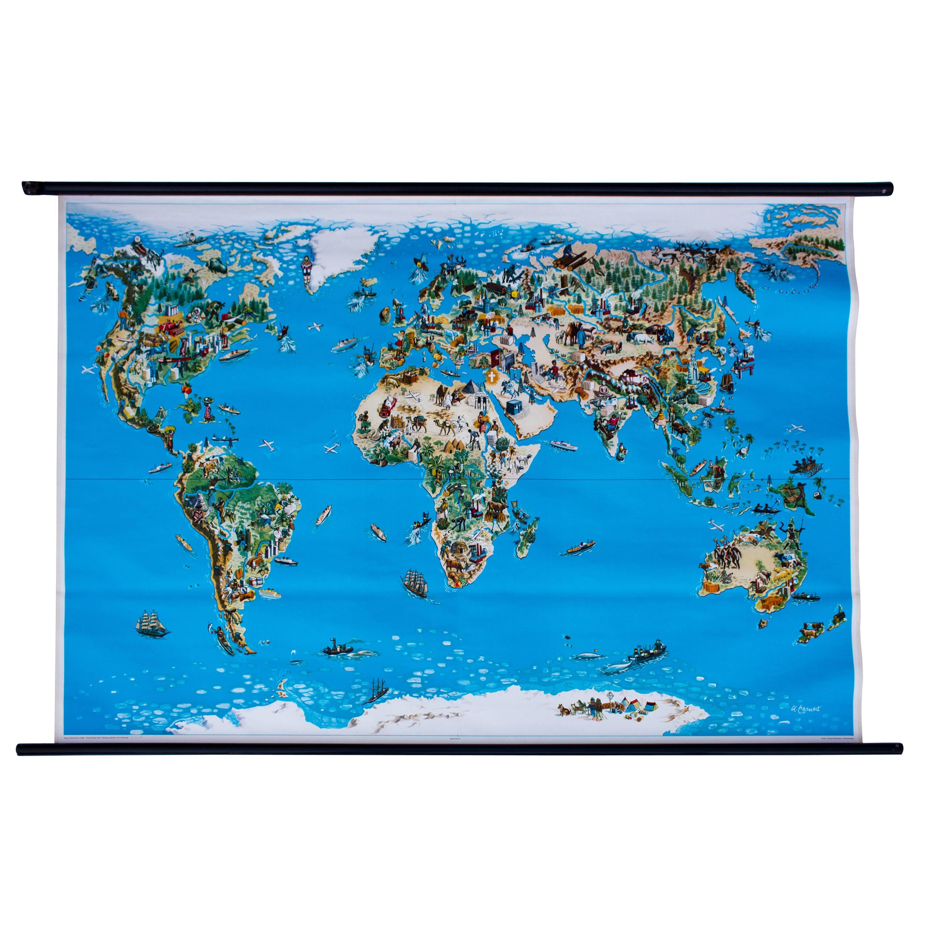 Wall Chart, Animals of the World, 1964, Published by Westermann ...