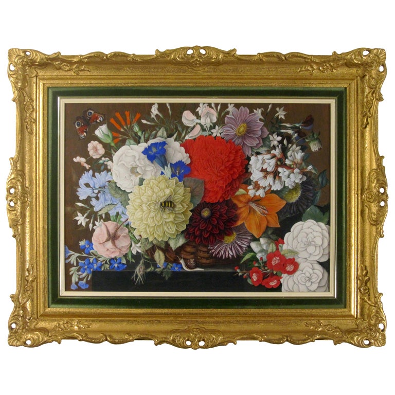 Botanical Still Life with Insects, Continental, Early 19th Century For ...