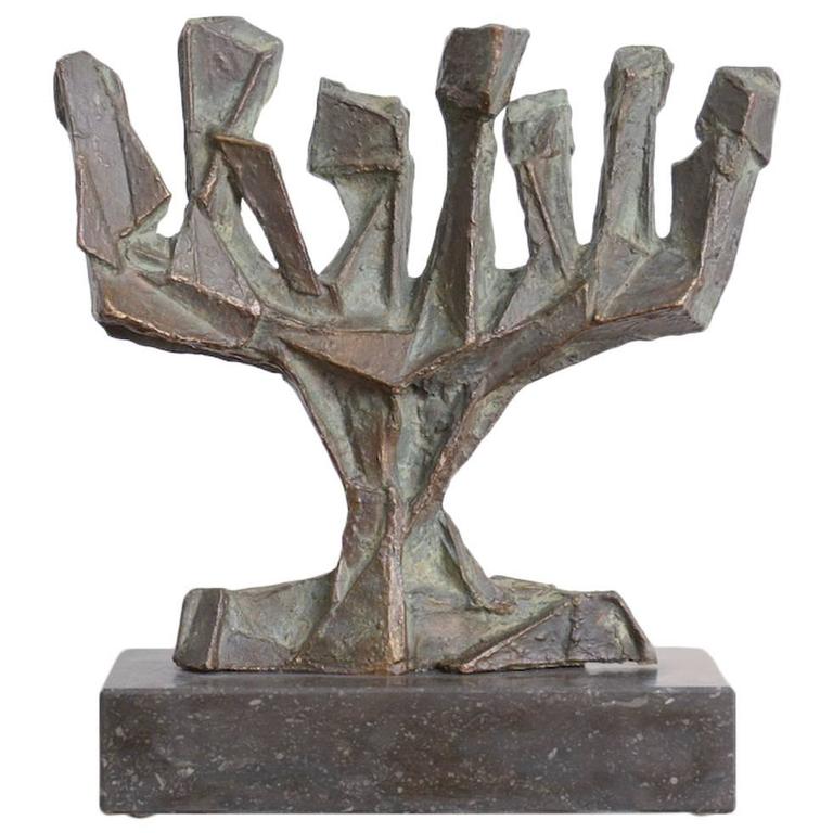 Wonderful Large Bronze Fine Tree Sculpture Quartz Leaves Rock Crystal ...