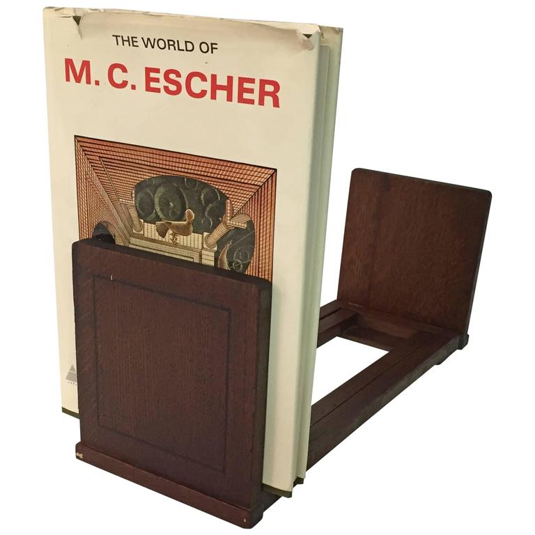 American Arts and Crafts Oak and Ebony Inlay Book Stand For Sale at 1stDibs