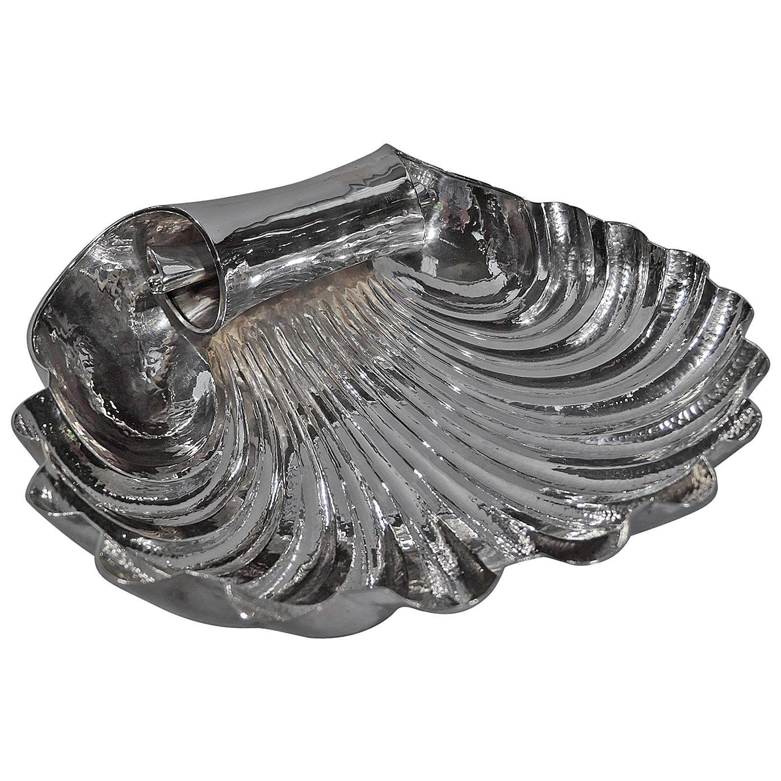 Buccellati Large Hand Hammered Sterling Silver Scallop Shell For Sale ...