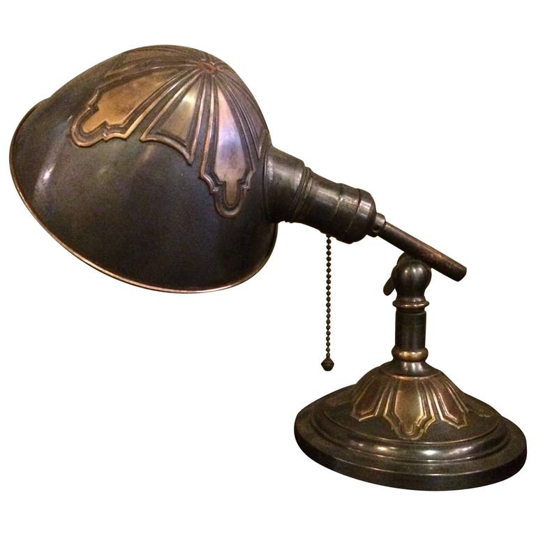 Arts and Crafts Copper Desk Lamp at 1stDibs
