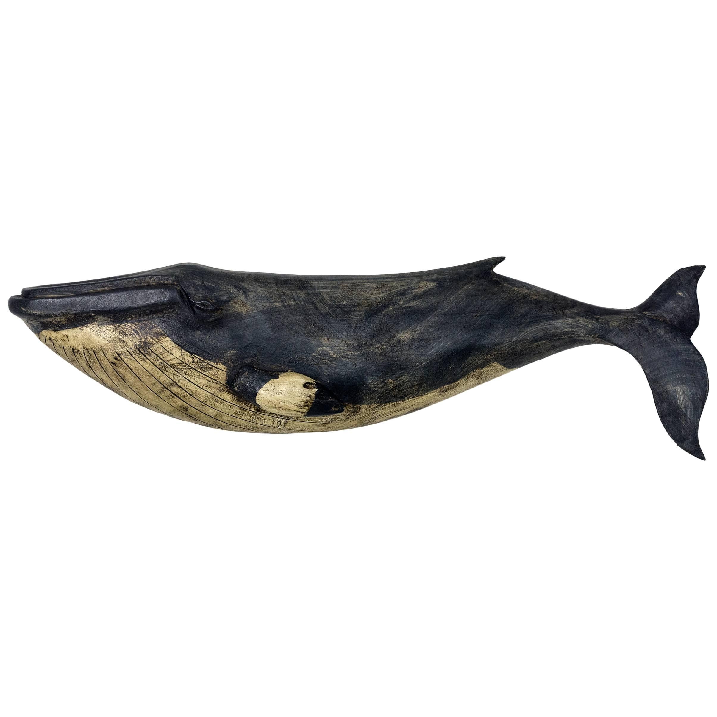 Carved and Painted Minke Whale by Wendy Lichtenstieger at 1stDibs