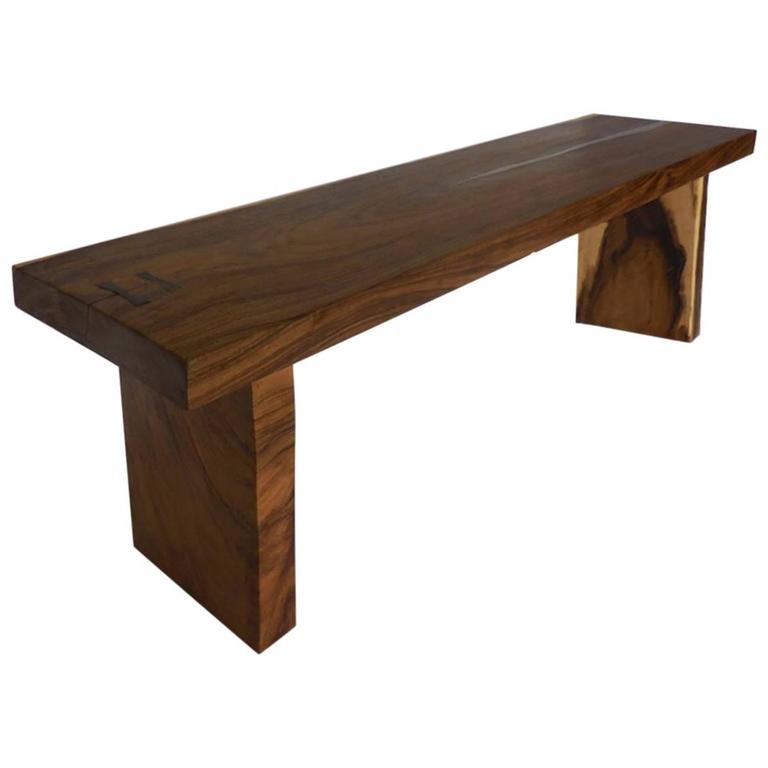 Organic Modern Wood Slab Console Table with Pewter Inlay For Sale at ...