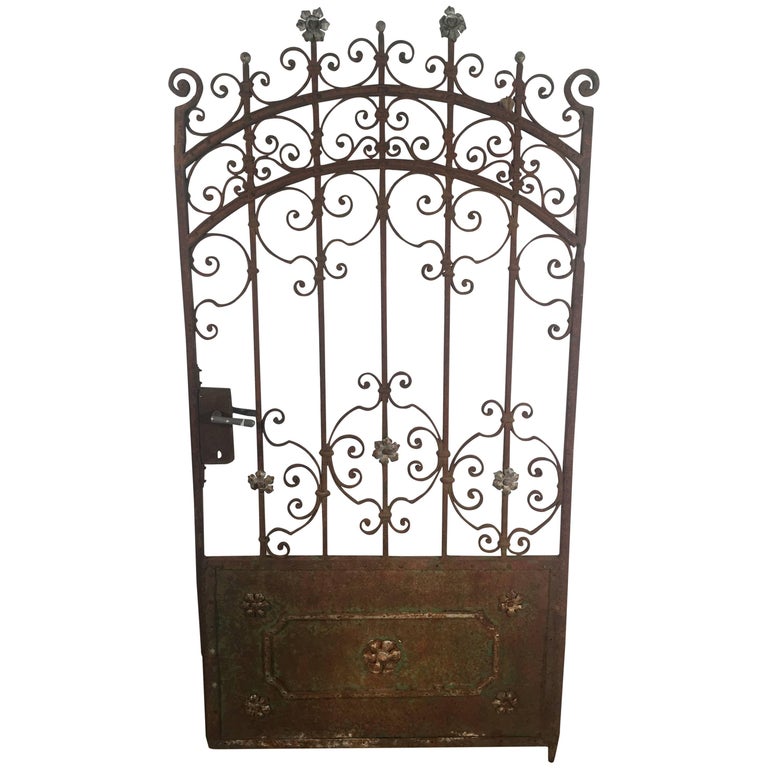 Decorative French Beaux Arts Wrought Iron Garden Gate at 1stDibs ...