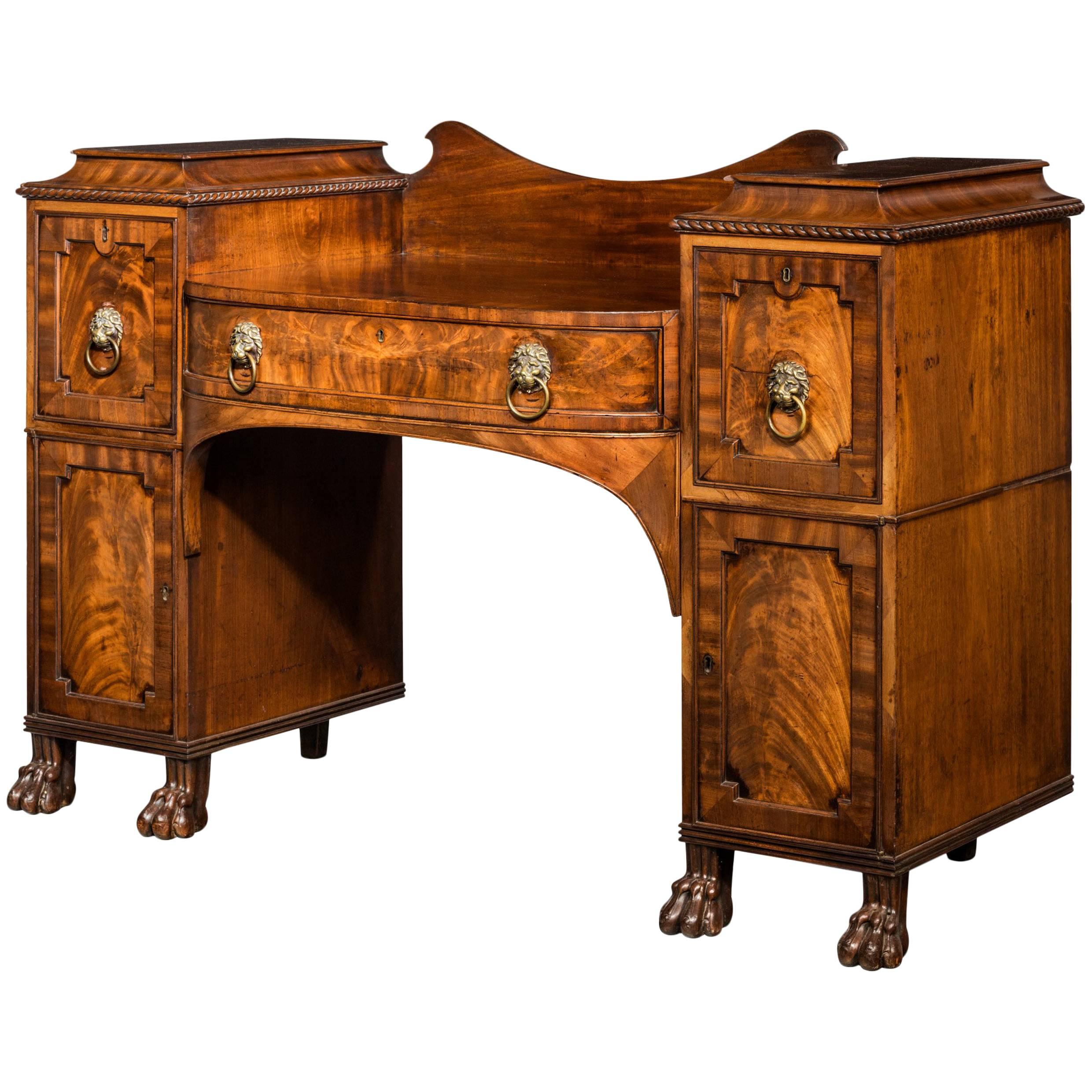 Regency Period Bow and Breakfront Mahogany Sideboard at 1stDibs