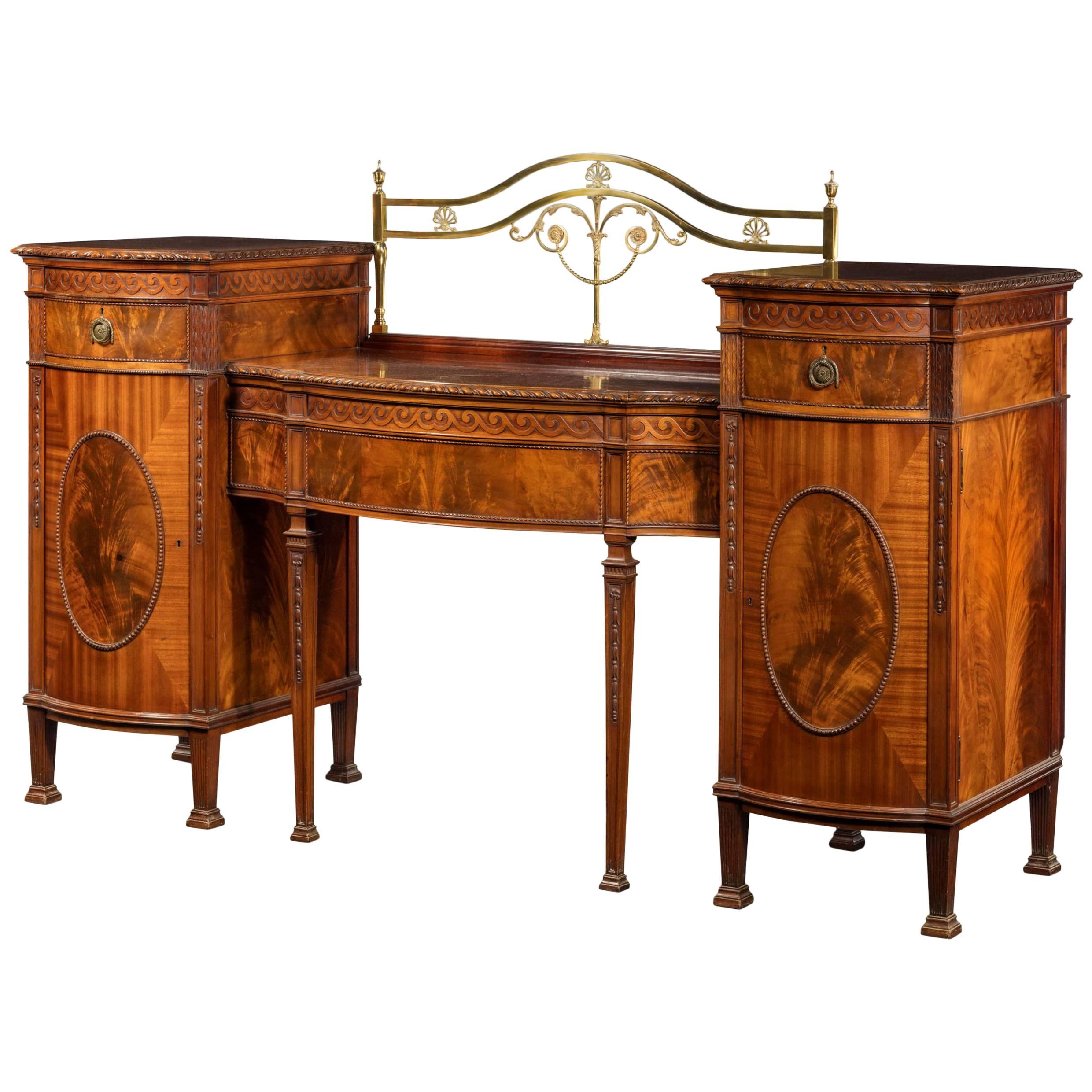 Sheraton Style Mahogany Wardrobe with Boxwood and Satinwood Inlay at ...