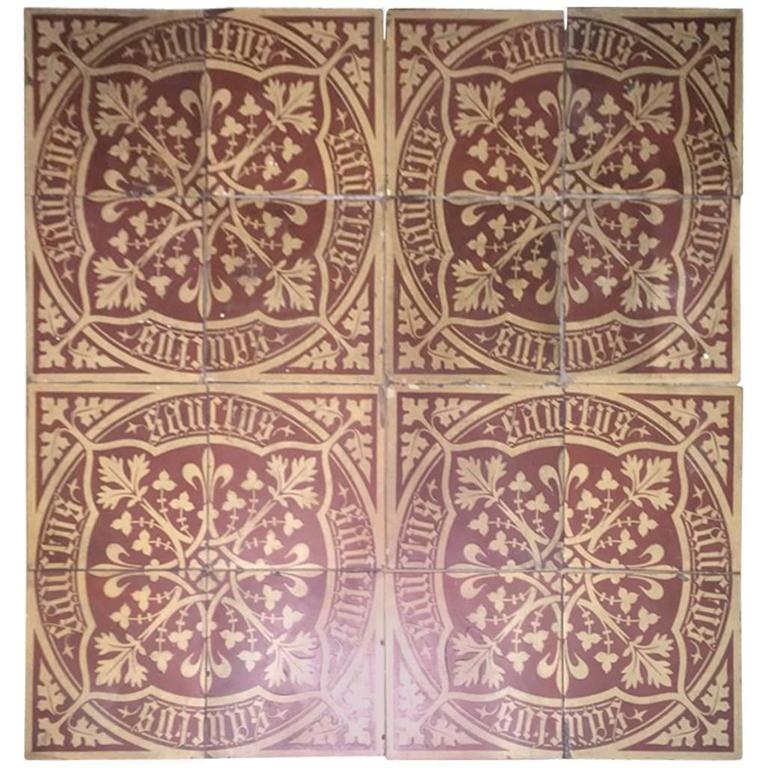 The Sanctus, 250 Arts and Crafts AWN Pugin Tiles at 1stDibs | pugin ...