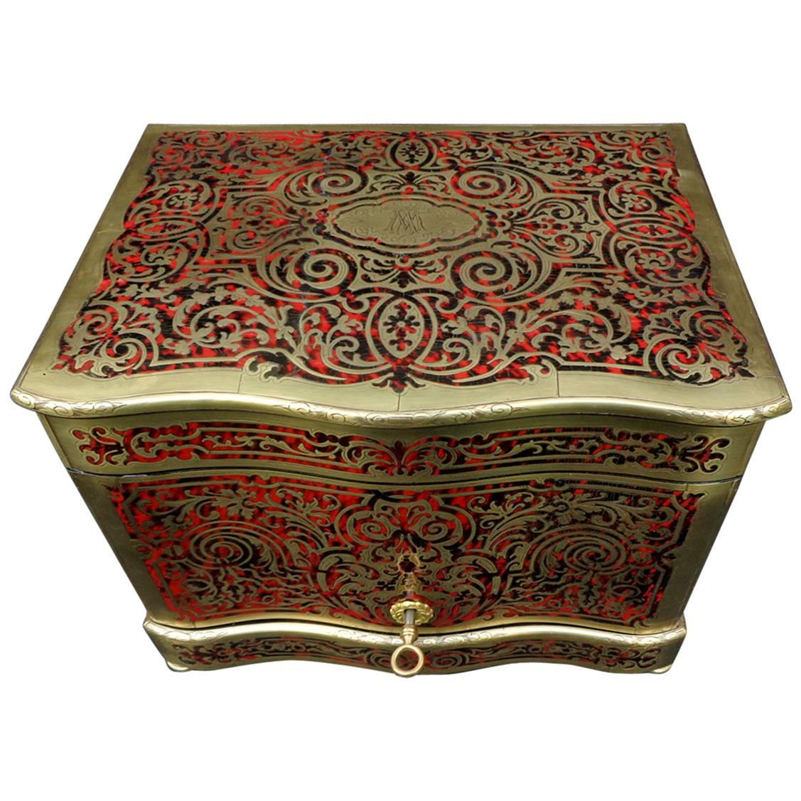 Tantalus Box in Boulle Marquetry Napoleon III Period Crystal Golden ...