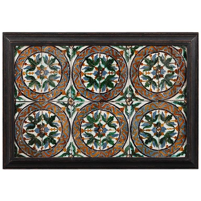 Large Set of 24 Framed 16th Century Spanish Tiles For Sale at 1stDibs ...