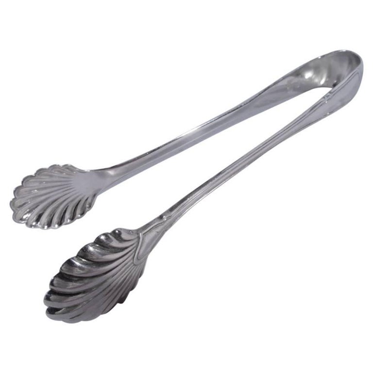 Tiffany Sterling Silver Classic Scallop Shell Ice Tongs For Sale at 1stDibs