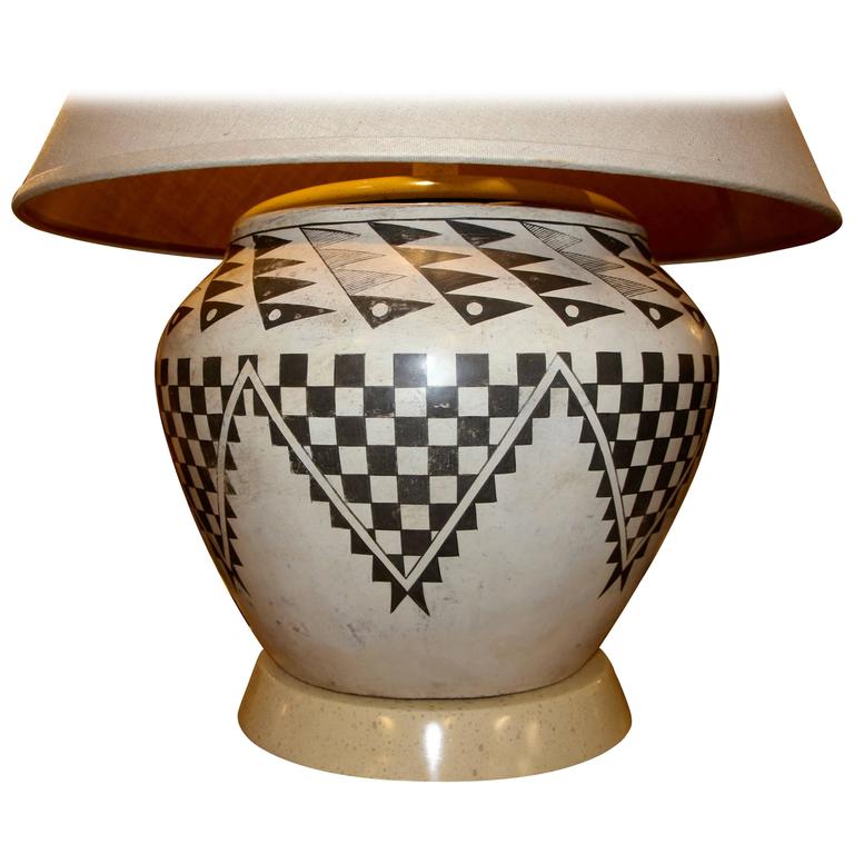 Large Acoma Pottery by Lucy Lewis Turned into a Lamp by Steve Chase at ...