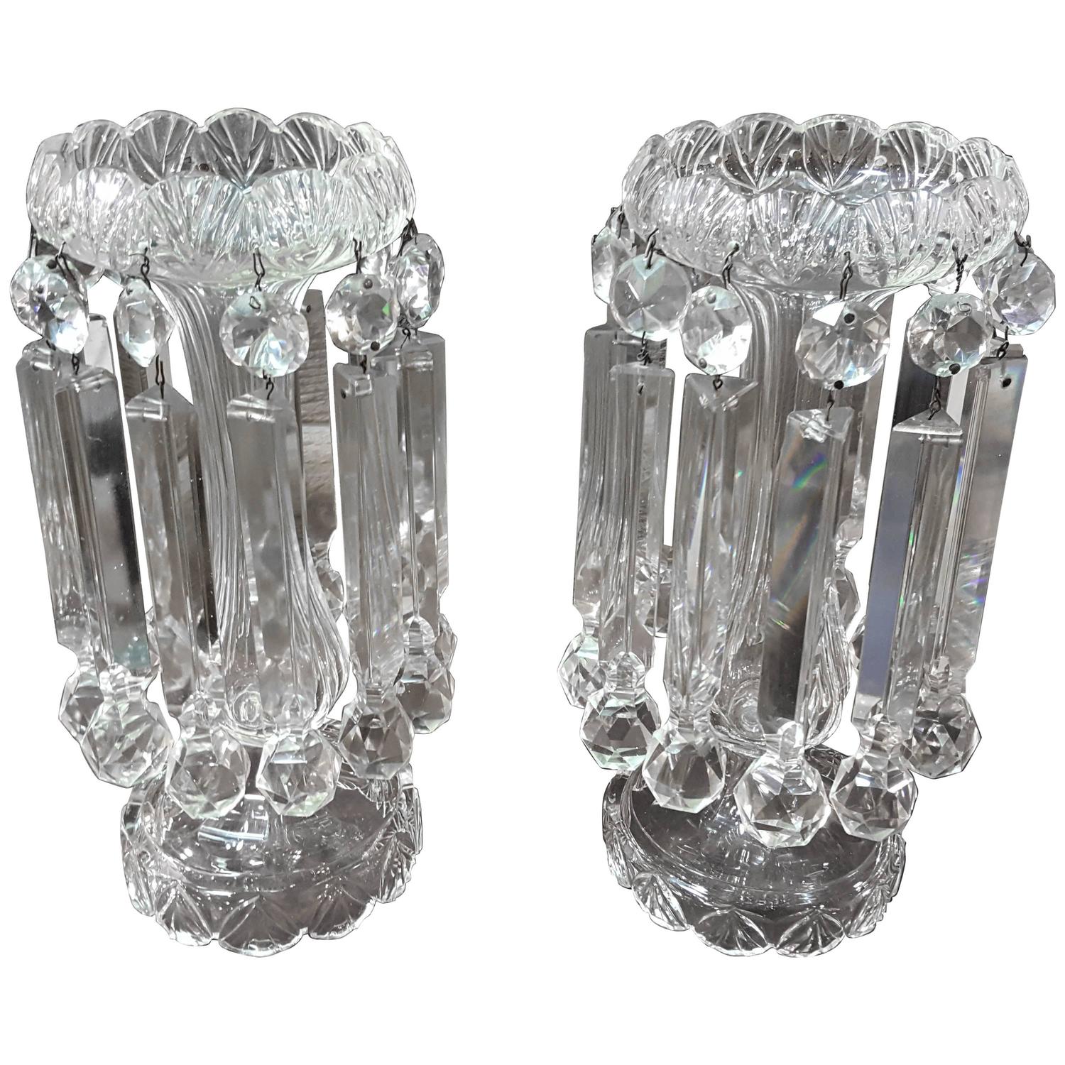 19th Century Cut Crystal Lusters For Sale at 1stdibs