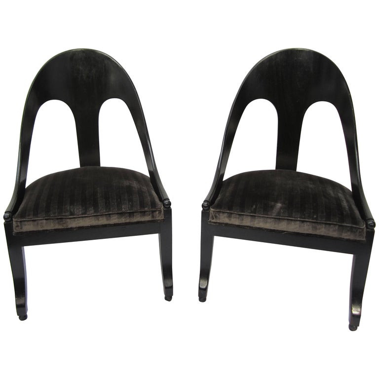 Pair of Spoon Back Modern Chairs at 1stDibs