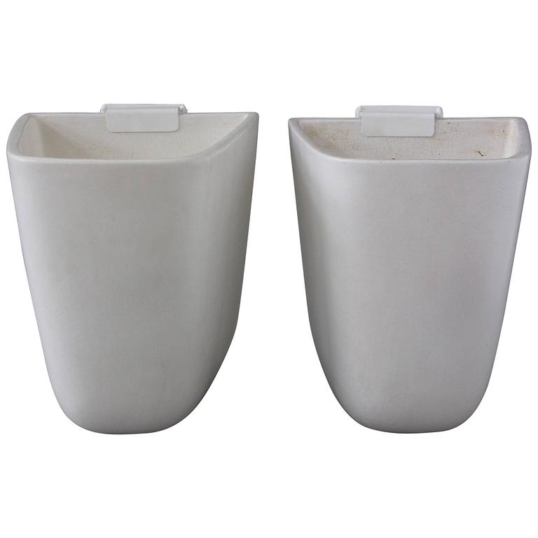 Pair of Architectural Pottery Wall-Mounted Planters at 1stDibs