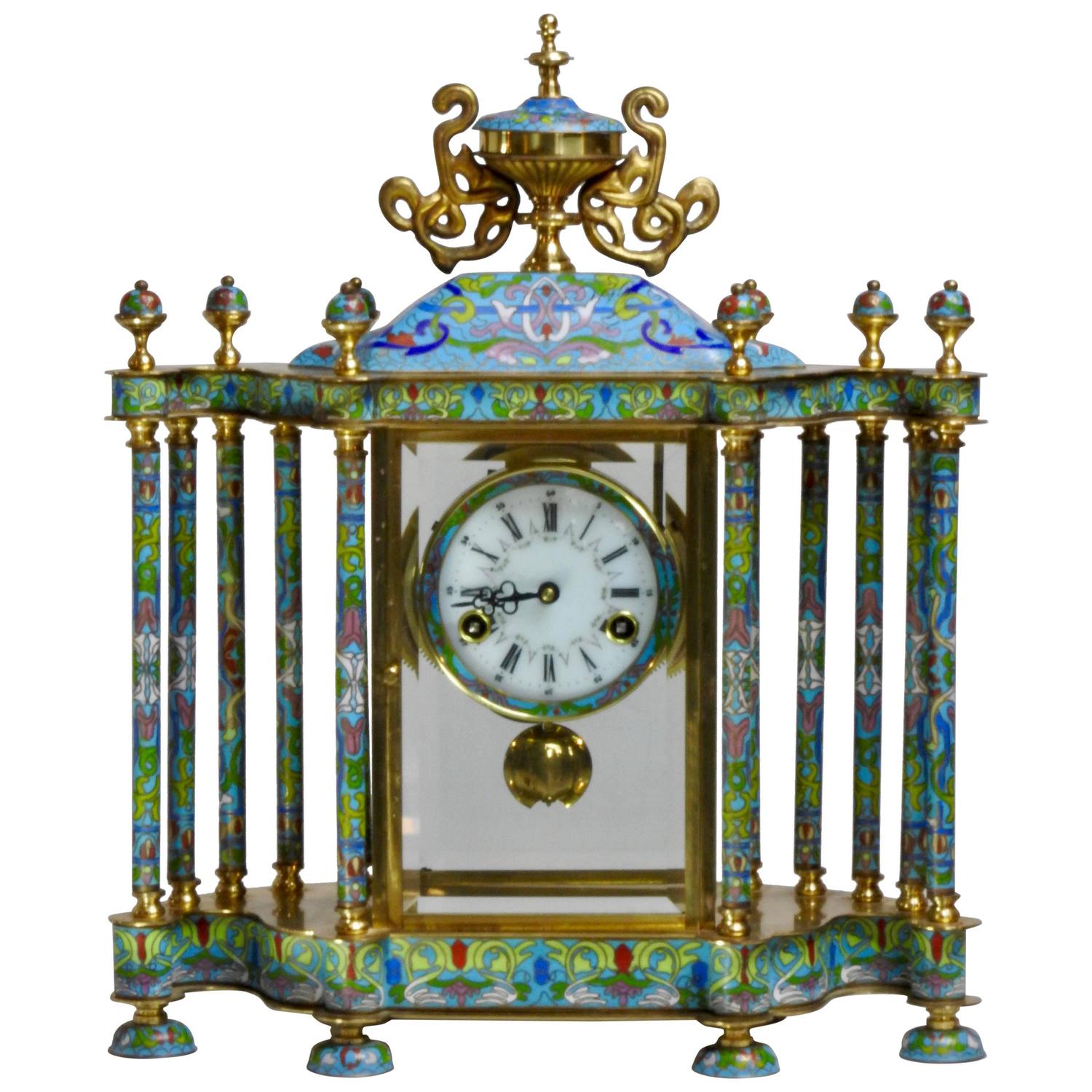 Chinese Cloisonnè Clock For Sale at 1stdibs