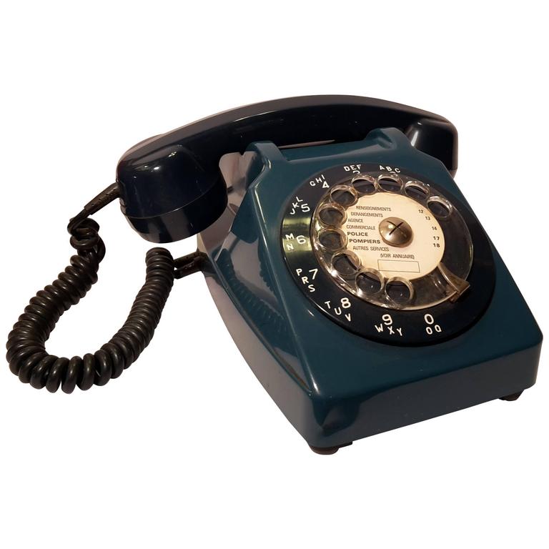 Telephone in Blue Bakelite from the 1970s at 1stDibs