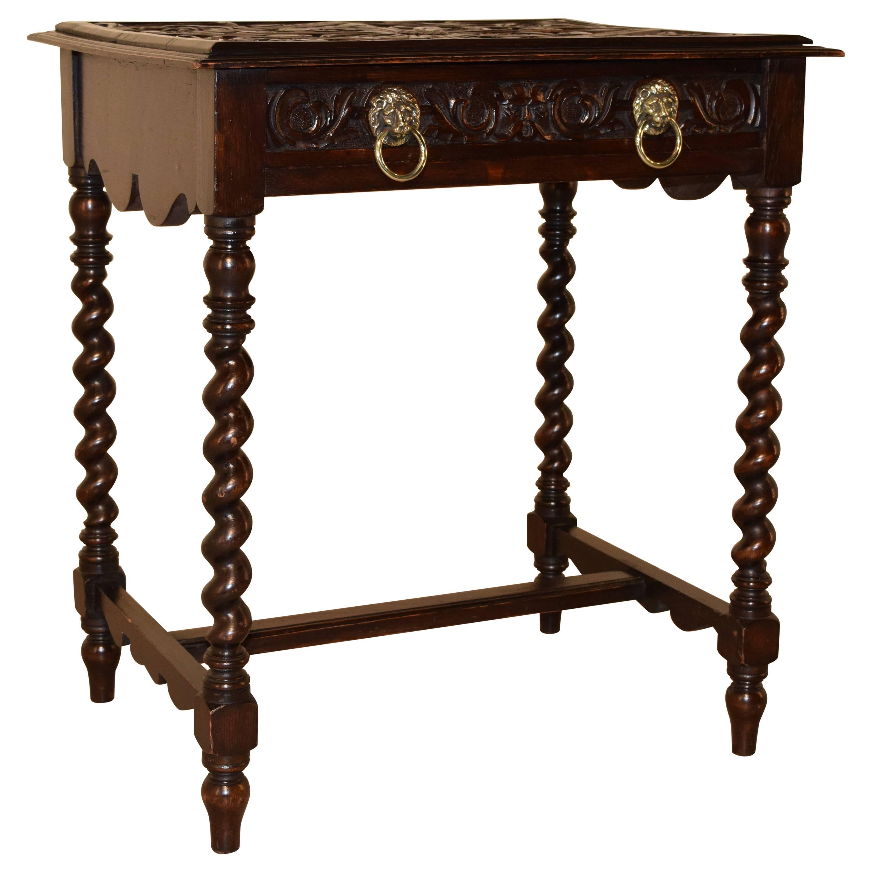 Carved Walnut Side Table from the 19th Century For Sale at 1stDibs