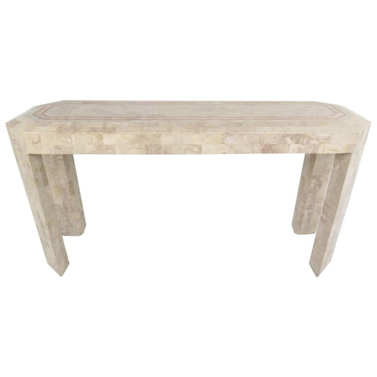 Tessellated Stone Console Table after Maitland Smith For Sale at ...