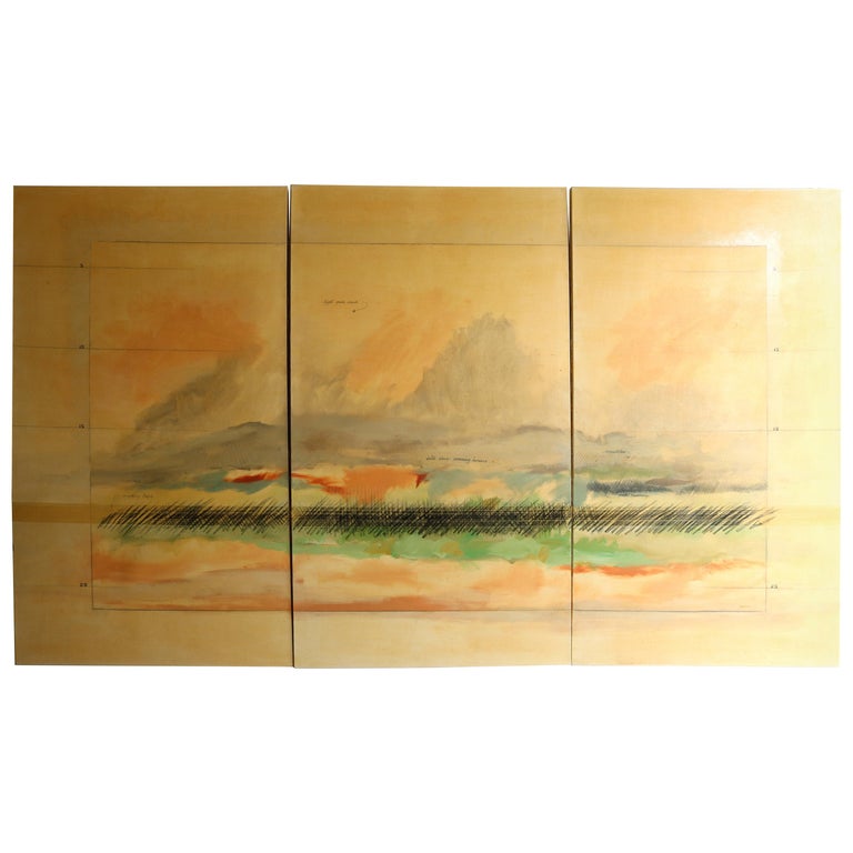 Oil on Canvas Triptych at 1stDibs