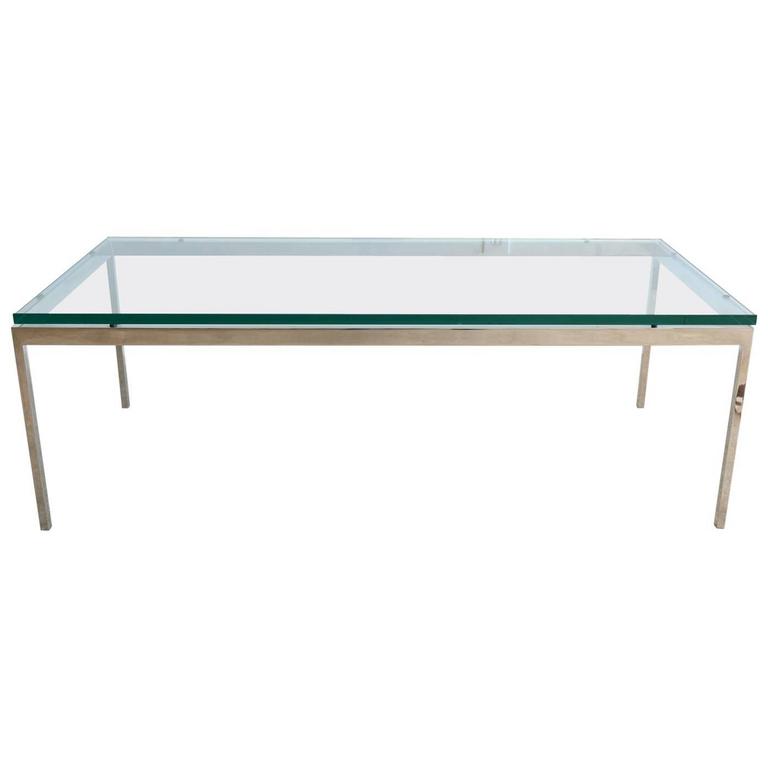 Chrome and Glass Rectangle Coffee Table at 1stDibs