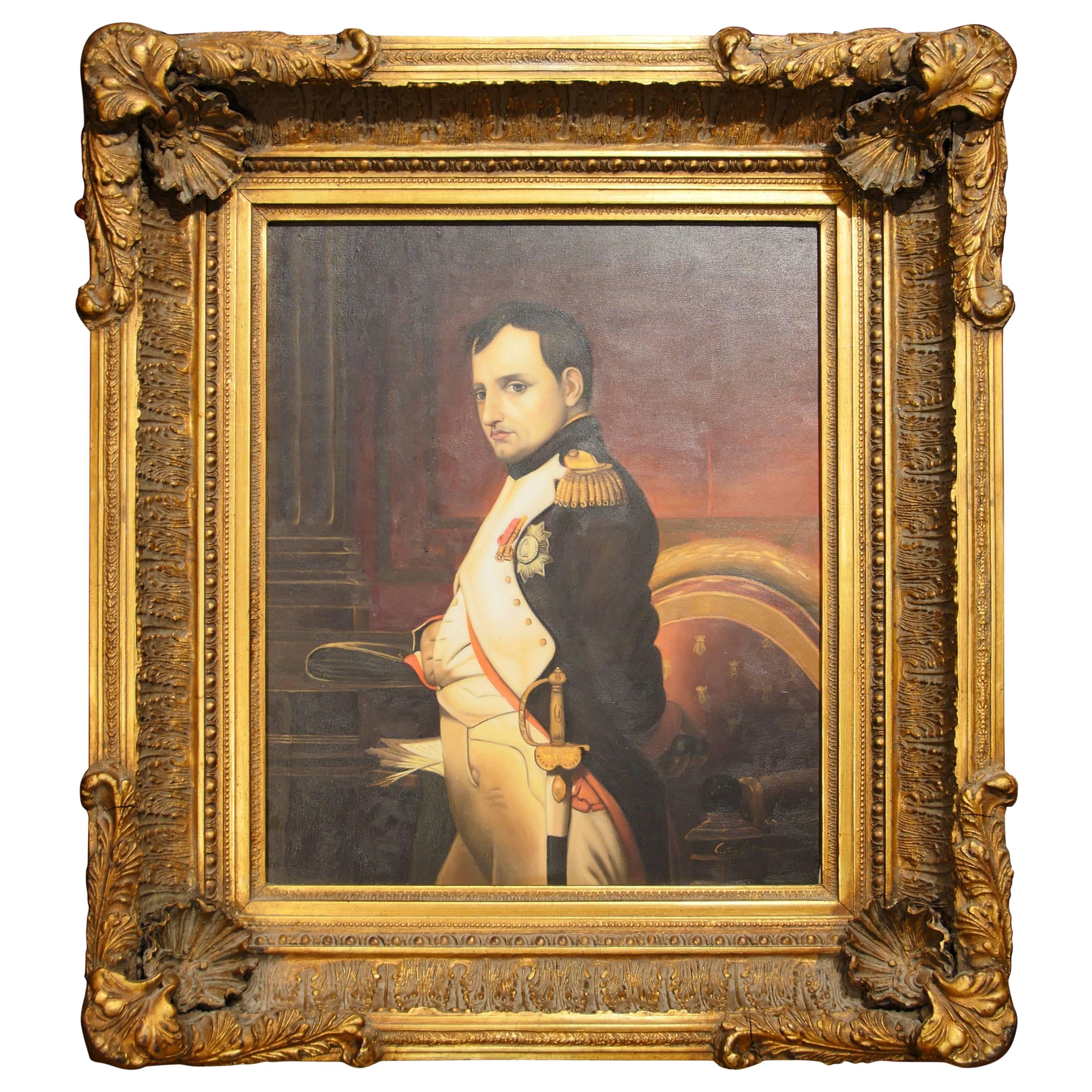 Antique French Oil Painting Portrait Emperor Napoleon Bonaparte Signed ...