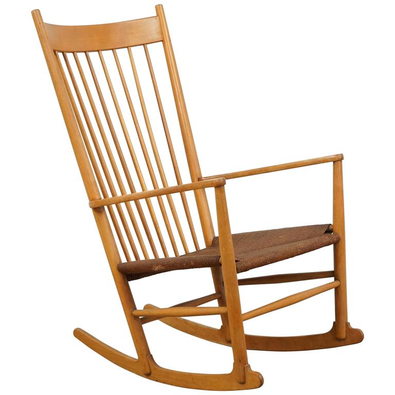 Danish Vintage Rocking Chair with Rope Seat at 1stDibs | vintage danish ...