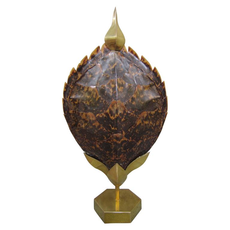 Turtle Shell Mounted in Gilded Brass in the Style of Anthony Redmile ...