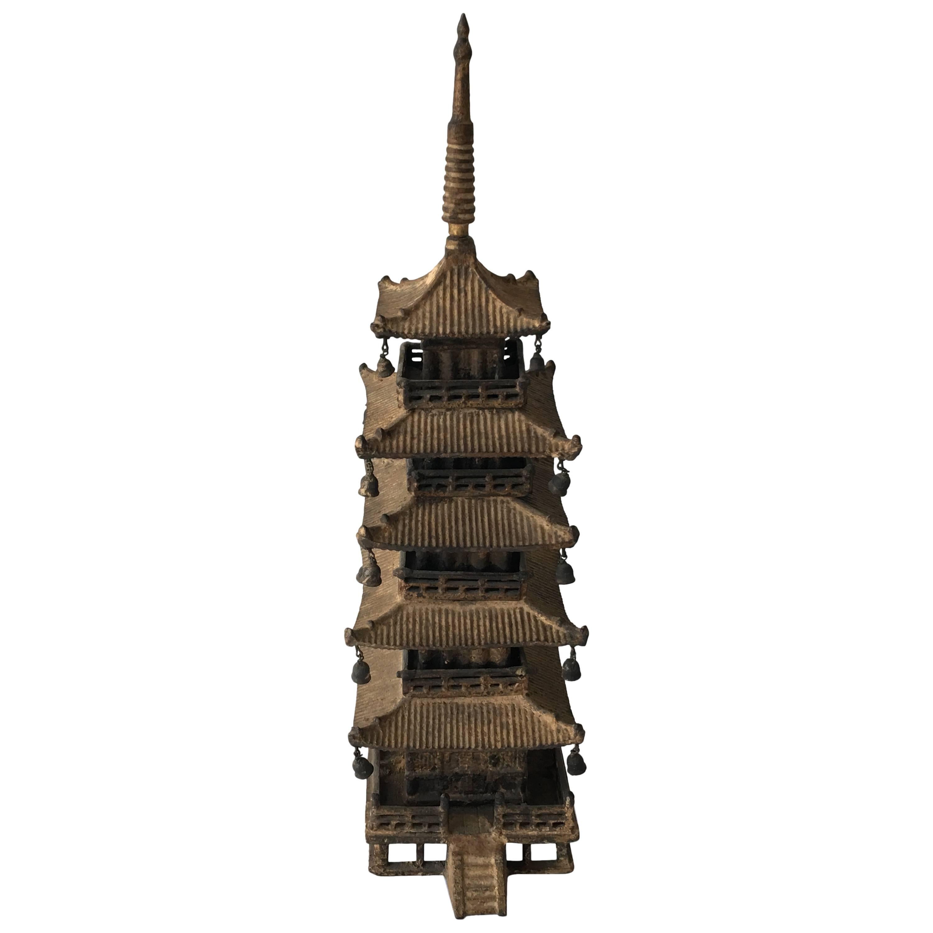 19th Century Gilt Bronze Pagoda Statue at 1stDibs