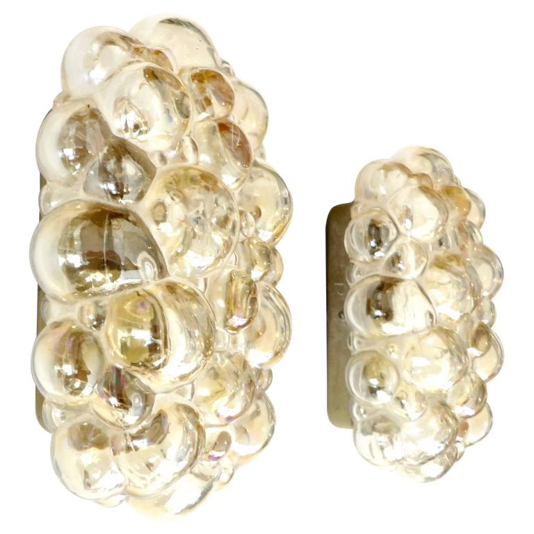 Pair of Champagne Color Bubble Glass Sconces by Helena Tynell for ...
